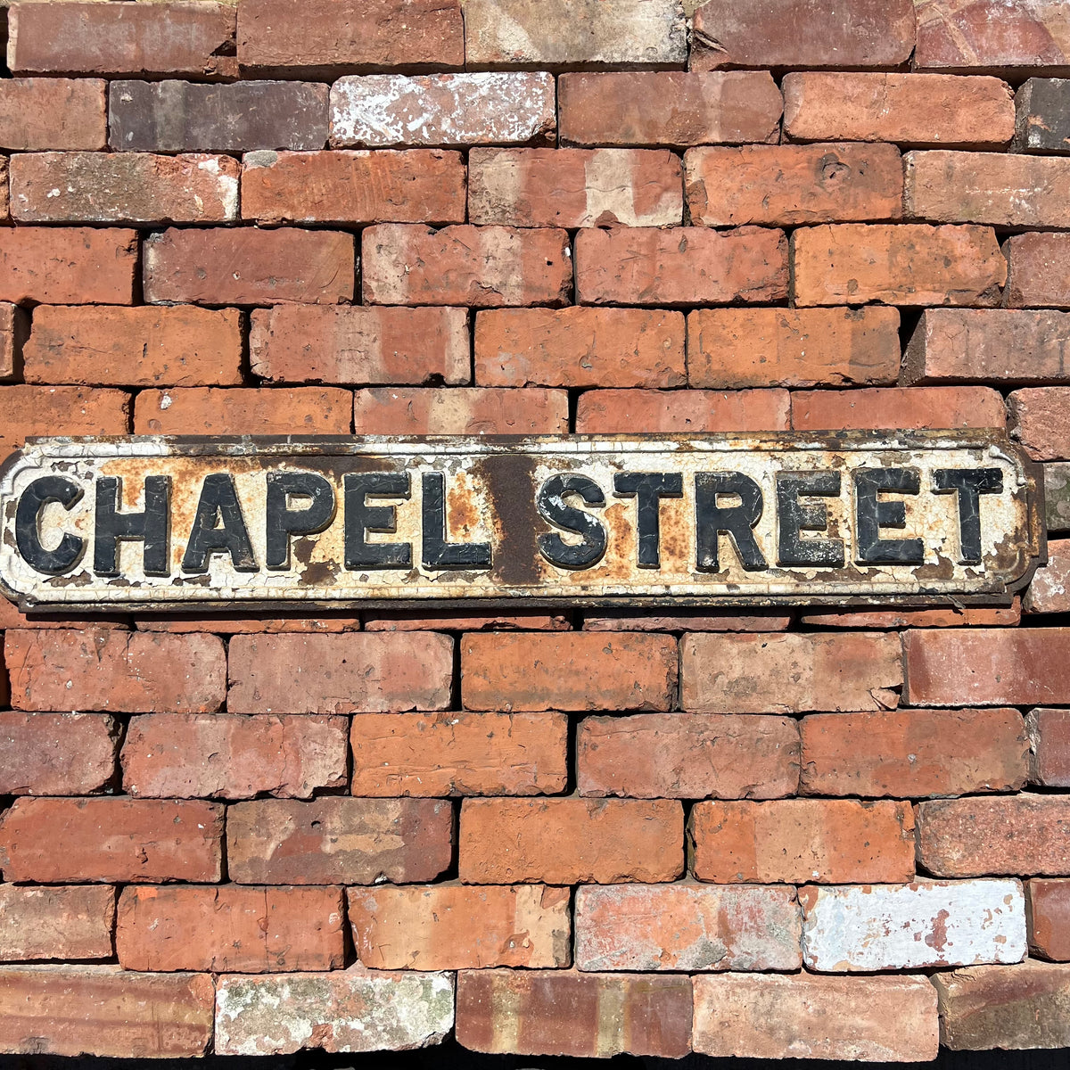 Original Cast Iron ‘Chapel Street’ Sign – Reclaimed Brick Company