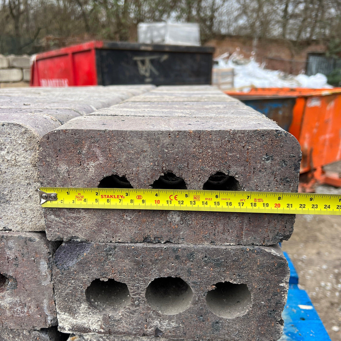 65mm Reclaimed Staffordshire Blue Double Bullnose Coping Brick ...