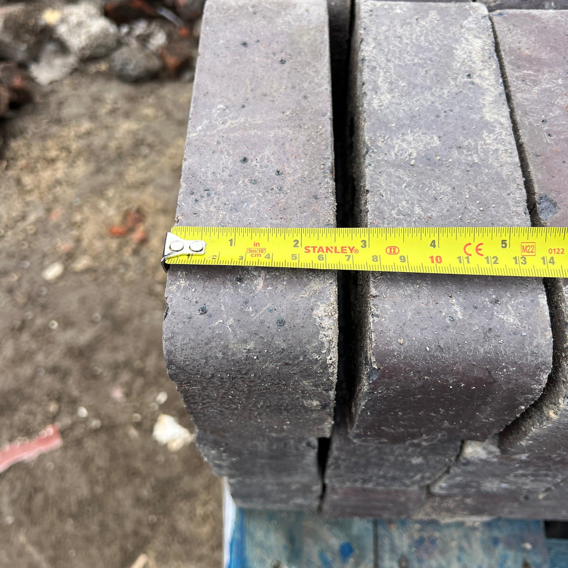 65mm Reclaimed Staffordshire Blue Double Bullnose Coping Brick ...