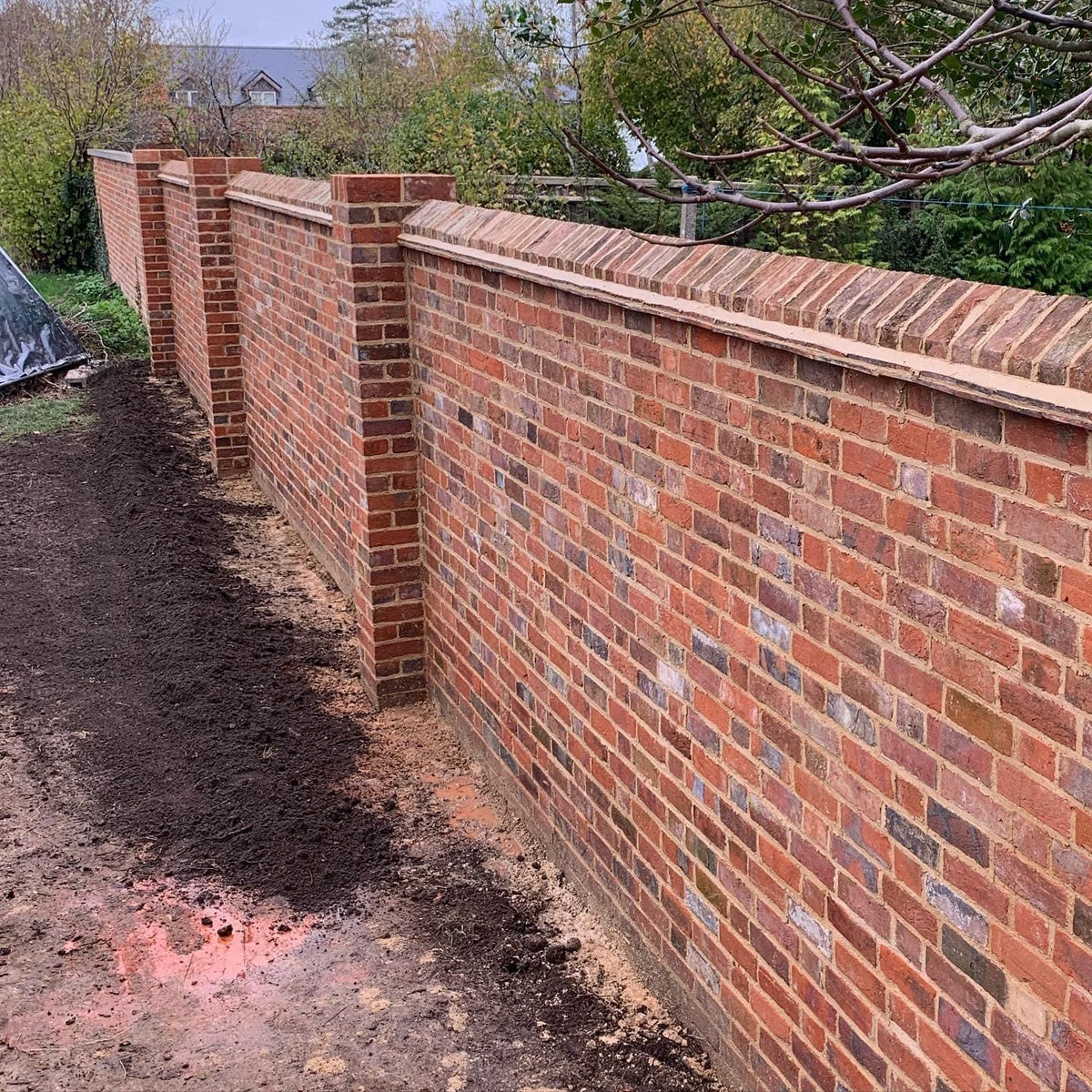 Reclaimed Handmade Brick Wall in Telford – Reclaimed Brick Company
