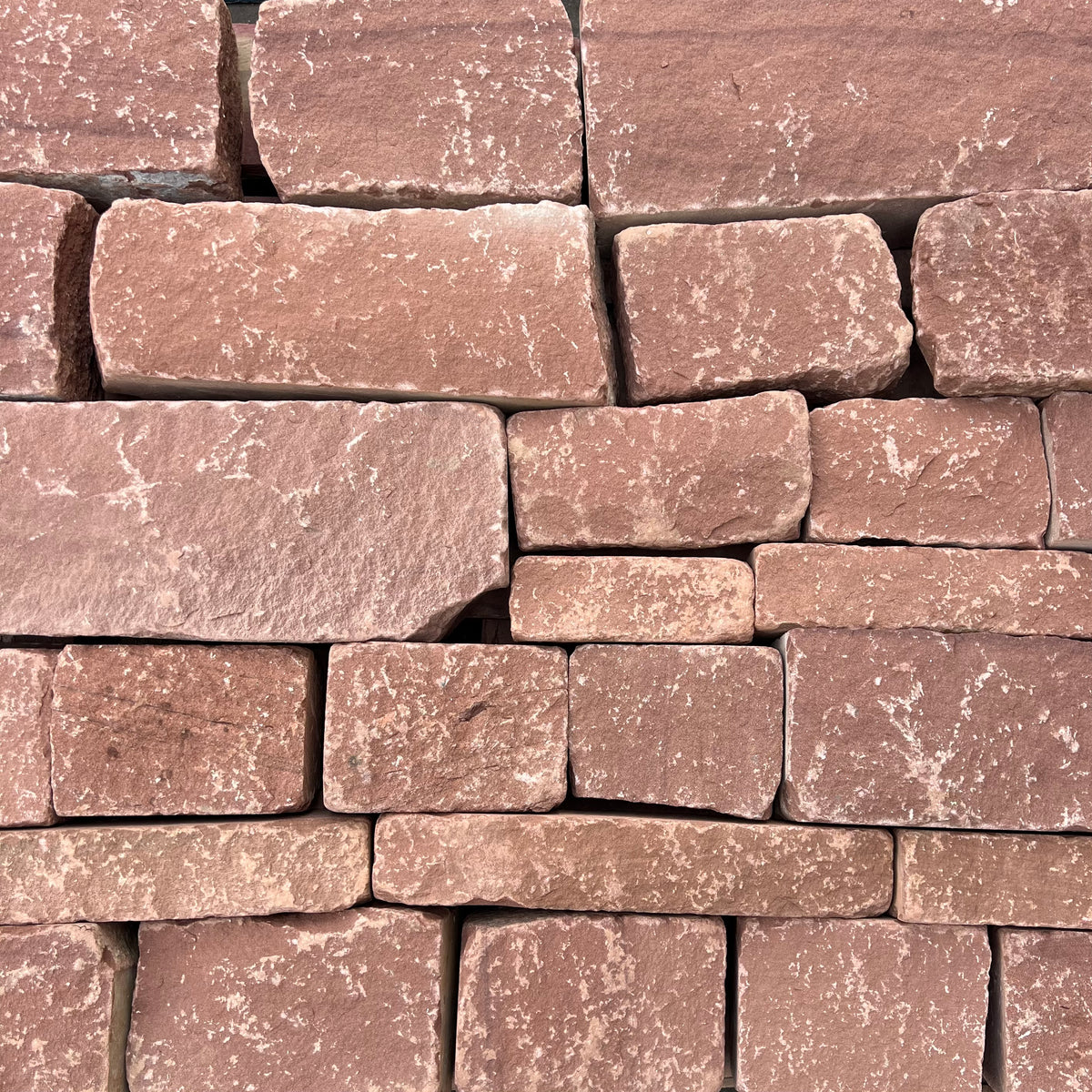 Tumbled Cheshire Red Sandstone Walling - Per Bag – Reclaimed Brick Company