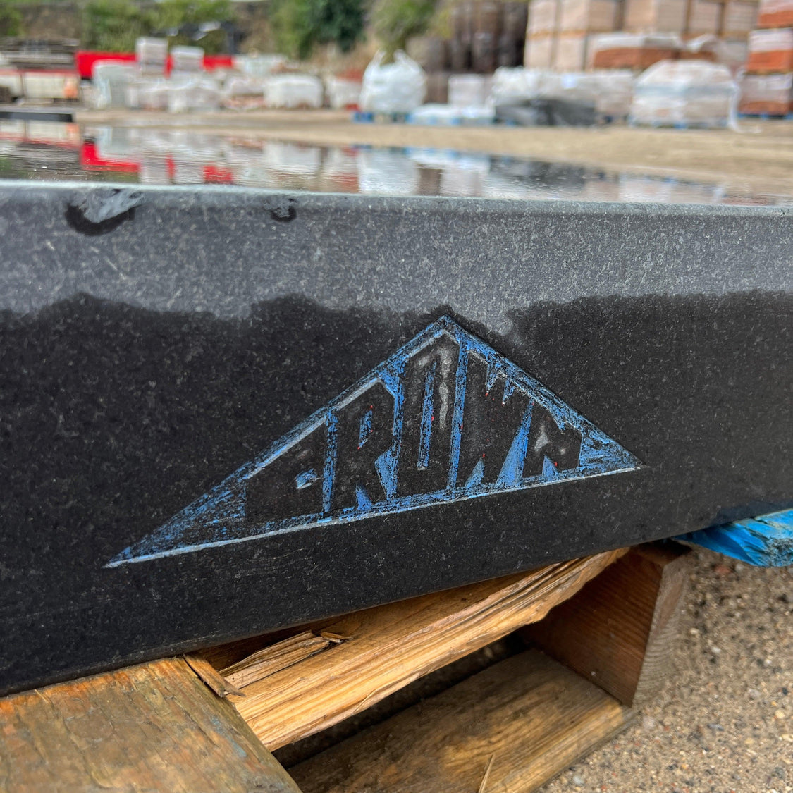 Huge 1950's Industrial Black Granite Surface Worktop Slab – Reclaimed ...