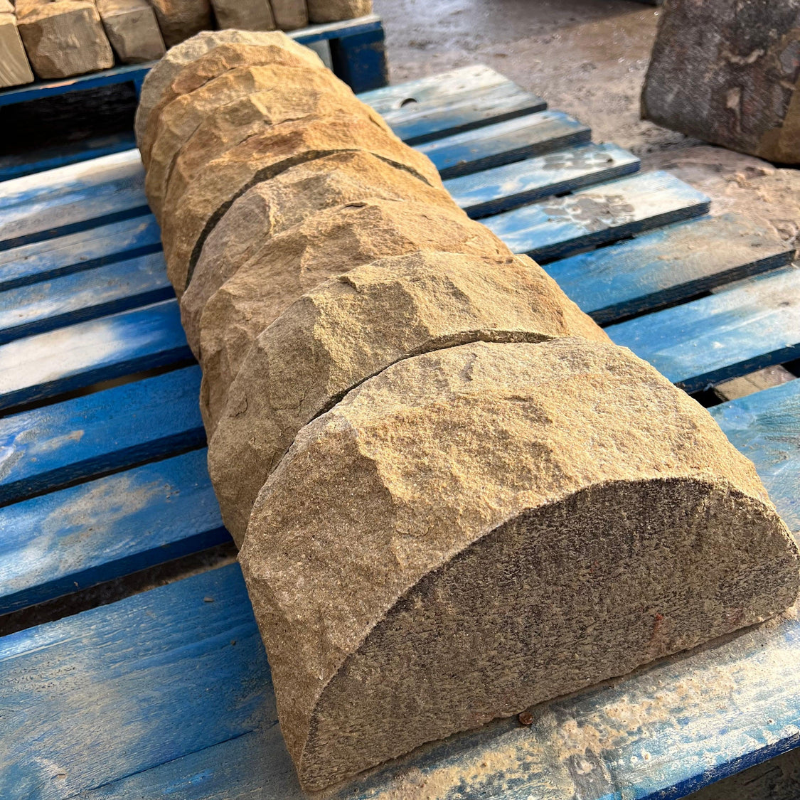 Reclaimed Natural Stone Saddleback Half Round Wall Coping Stones ...