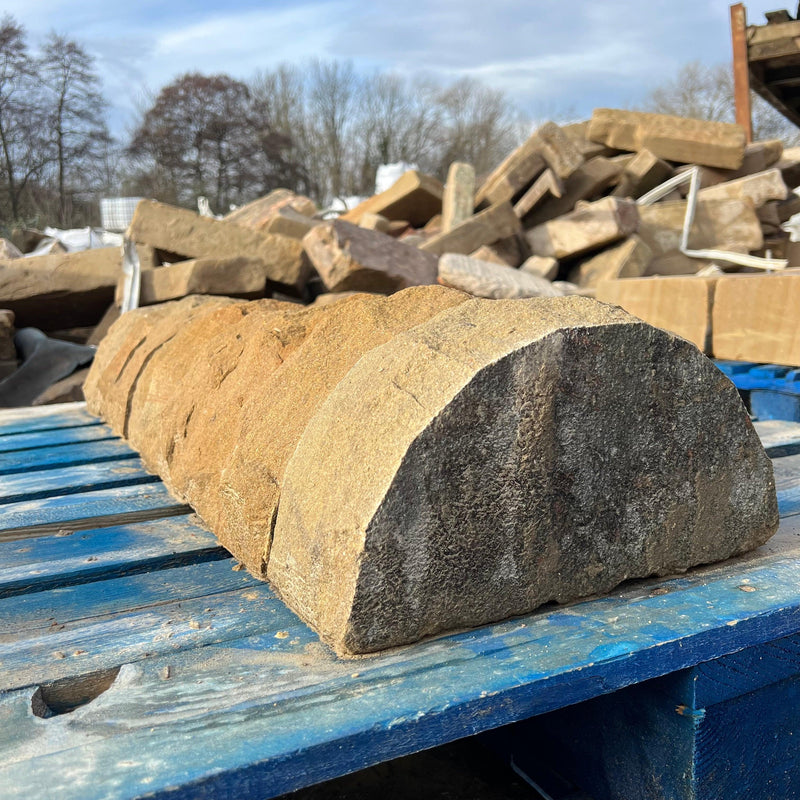 Reclaimed Natural Stone Saddleback Half Round Wall Coping Stones ...