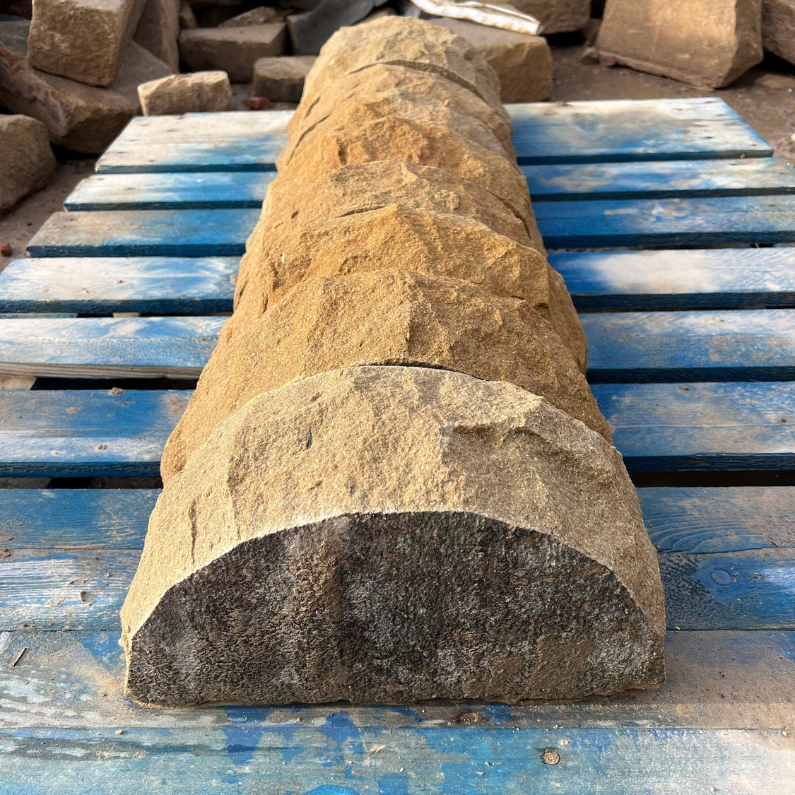 Reclaimed Natural Stone Saddleback Half Round Wall Coping Stones ...