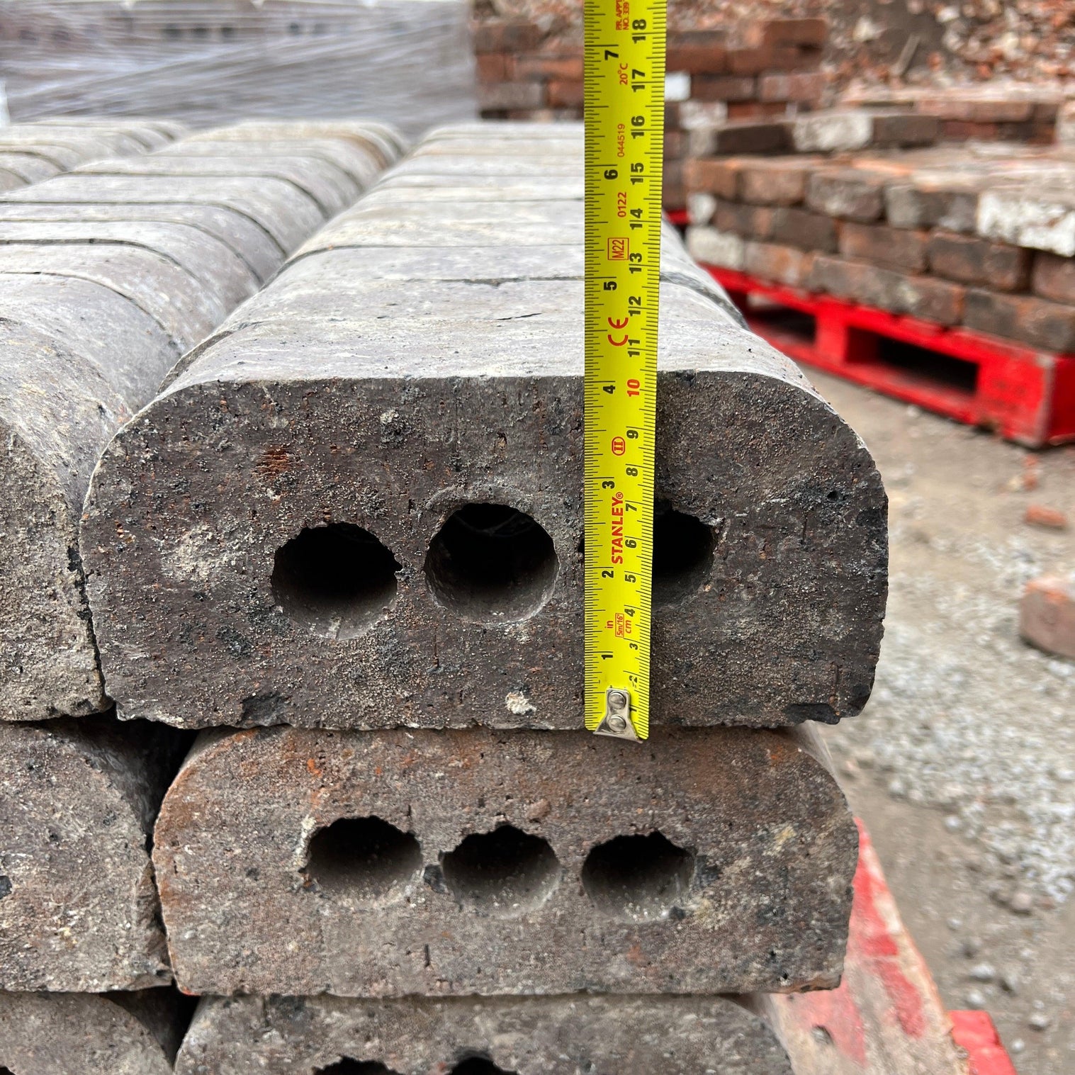 Reclaimed 65mm Blue Double Bullnose Coping Brick | Bullnose Bricks ...