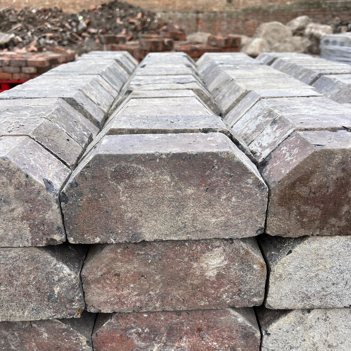 Reclaimed 65mm Staffordshire Blue Double Cant Coping Brick – Reclaimed ...