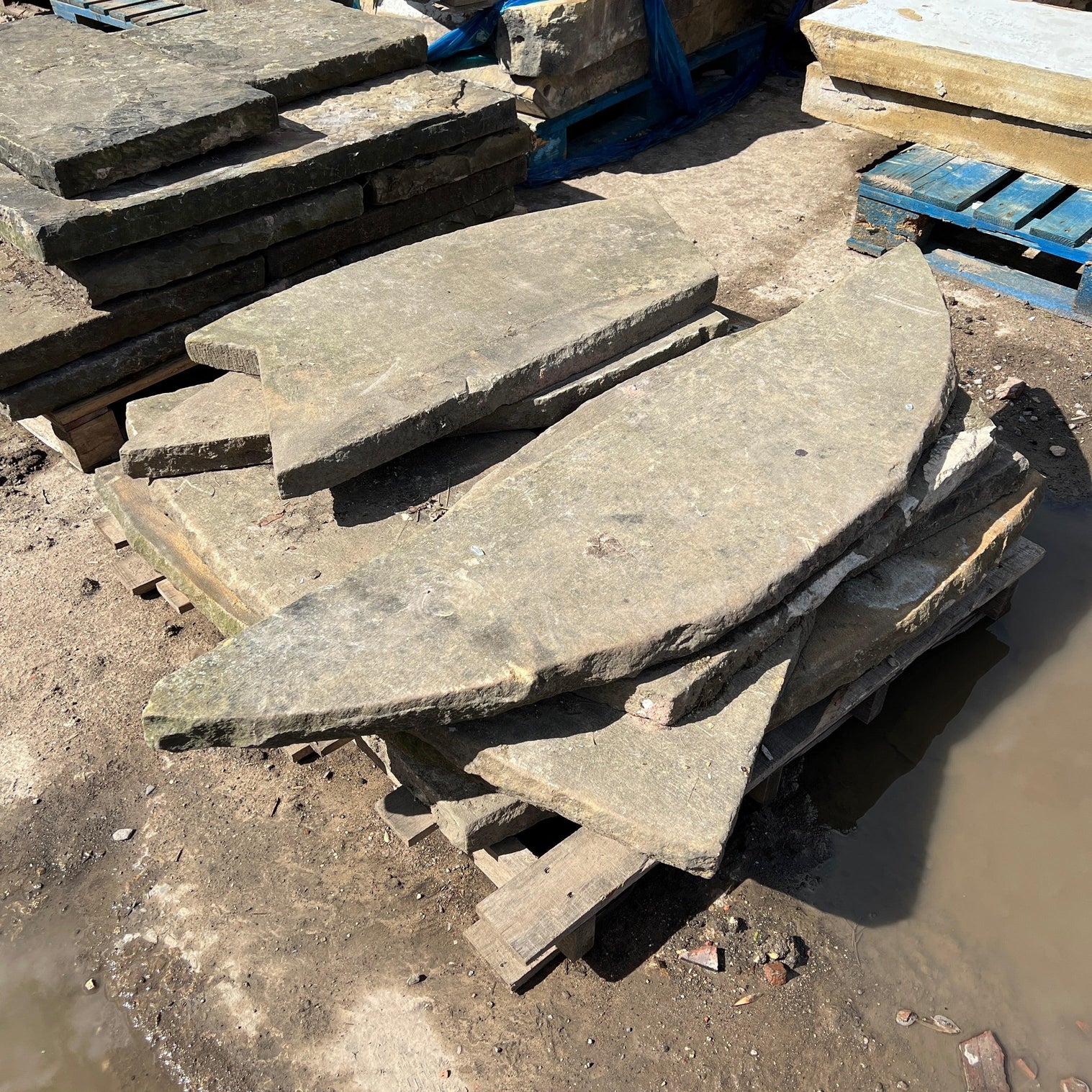 Reclaimed Curved York Flag Stone Steps – Reclaimed Brick Company