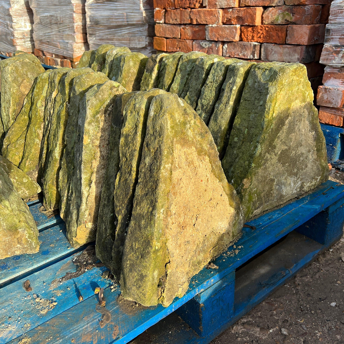 Reclaimed Natural Stone Triangle Wall Coping - Job Lot – Reclaimed ...