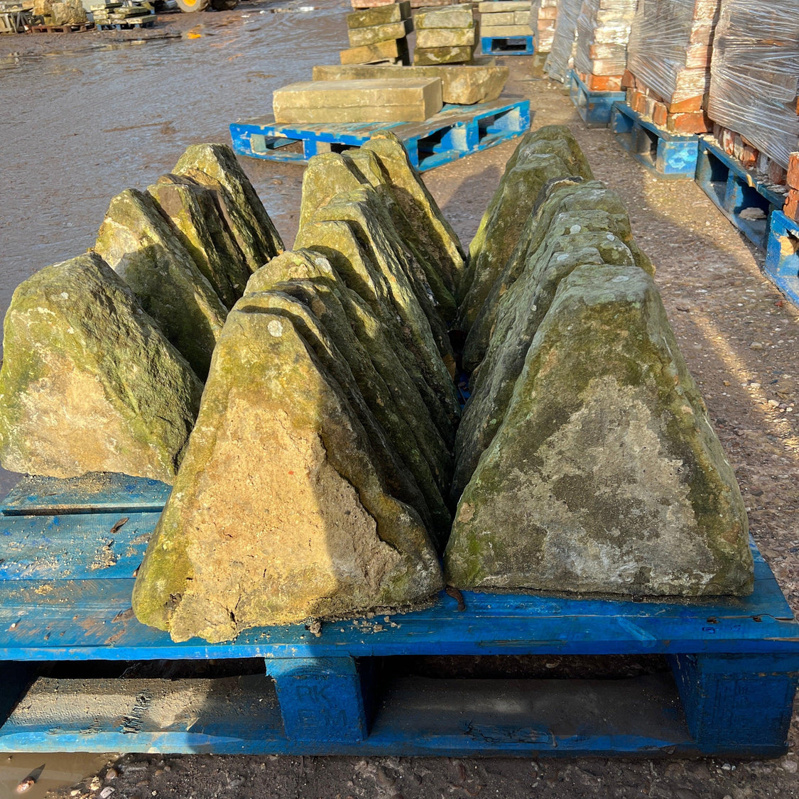 Reclaimed Natural Stone Triangle Wall Coping - Job Lot – Reclaimed ...