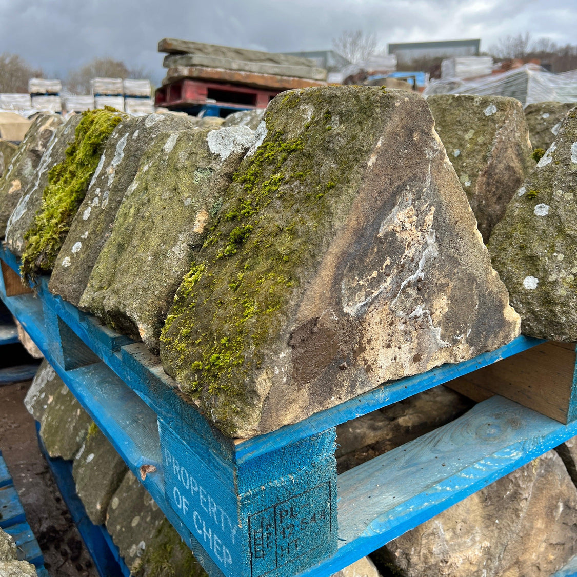 Reclaimed Natural Stone Triangle Wall Coping | Stone Coping – Reclaimed ...