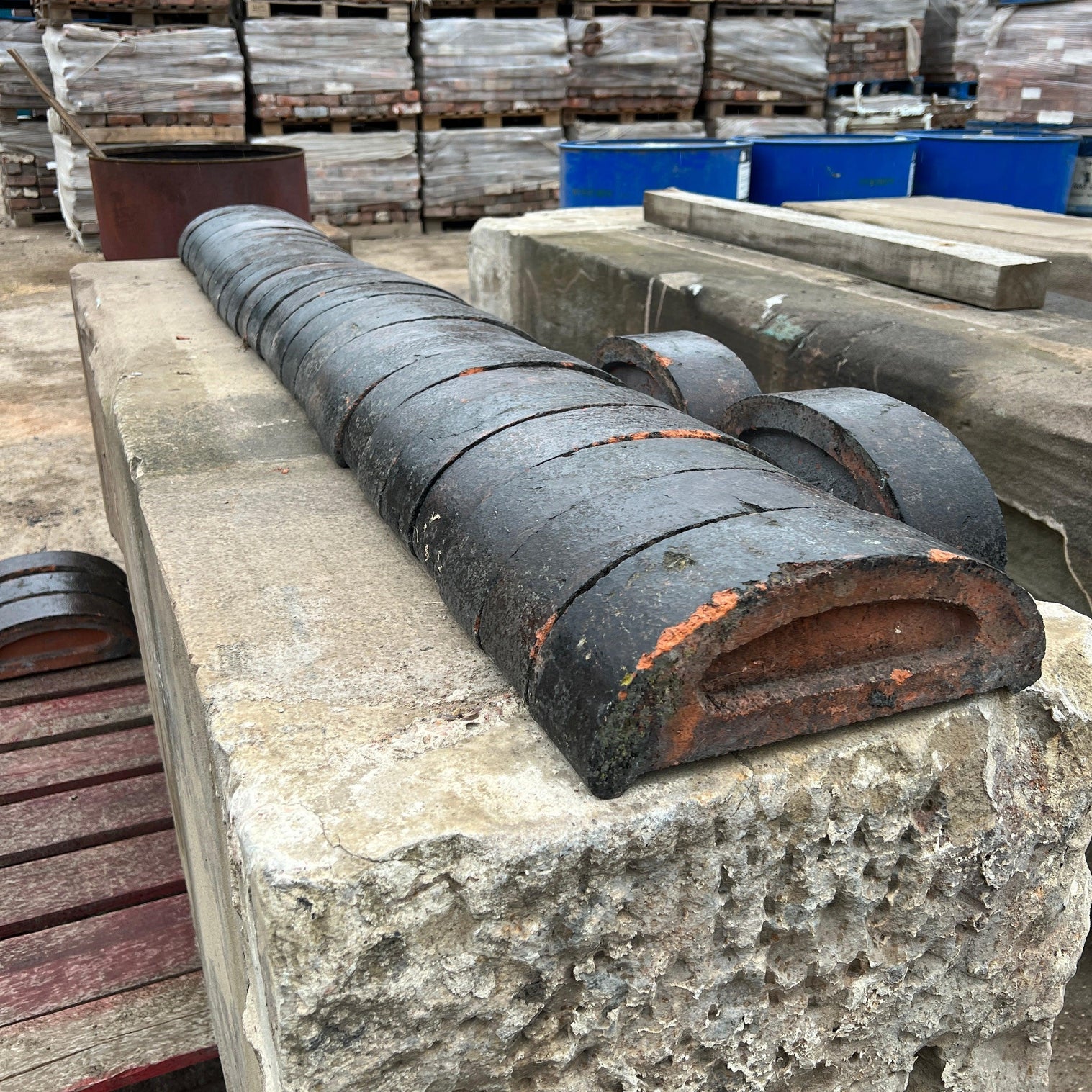 Reclaimed Oval Staffordshire Blue Coping Bricks – Reclaimed Brick Company