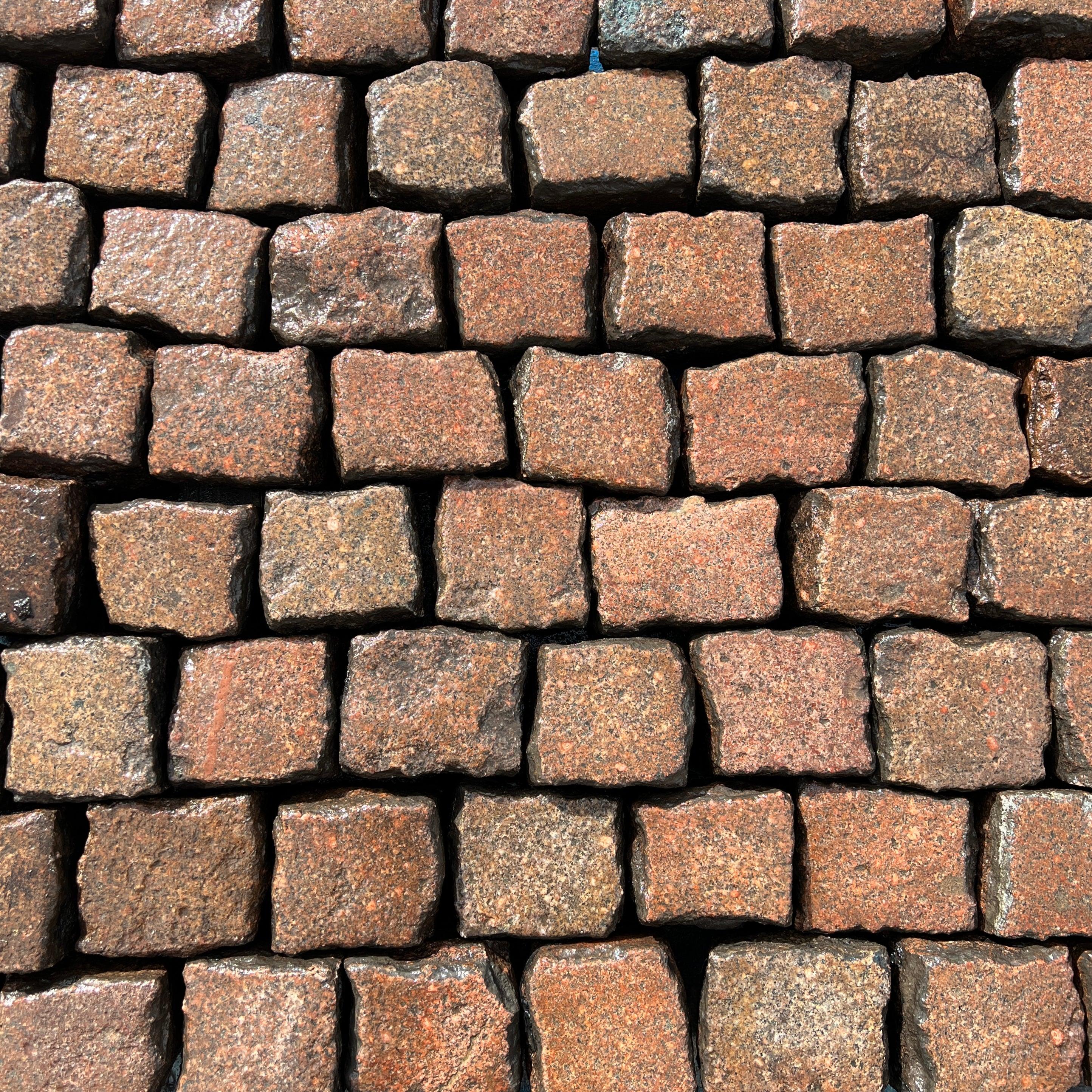 Reclaimed Pink Granite Cobble Cubes | Garden Patio | Driveway ...