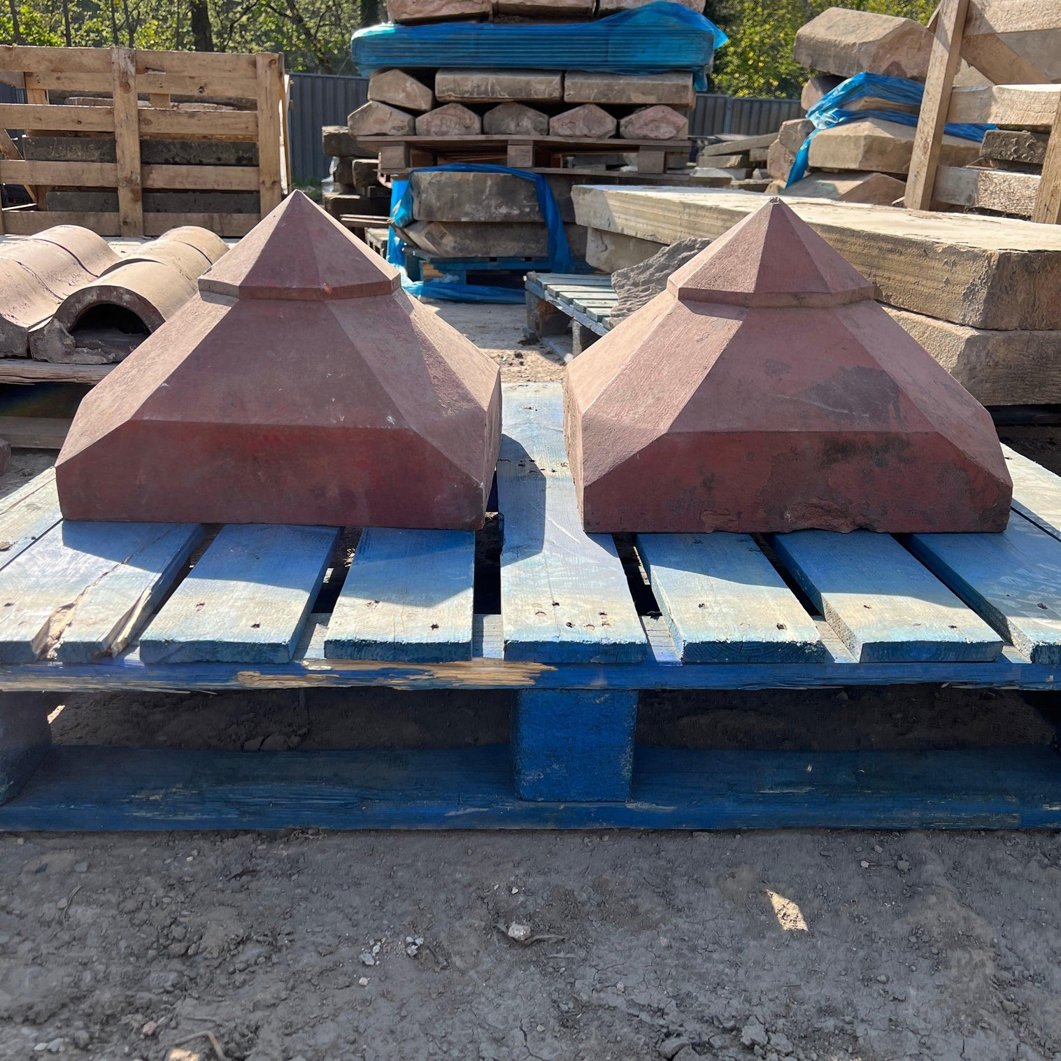 Reclaimed Red Terracotta Pillar Caps - Set of 2 – Reclaimed Brick Company
