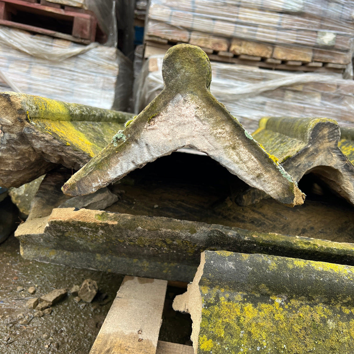 Reclaimed Roll Top Stone Roof Ridge Tiles - Job Lot – Reclaimed Brick ...