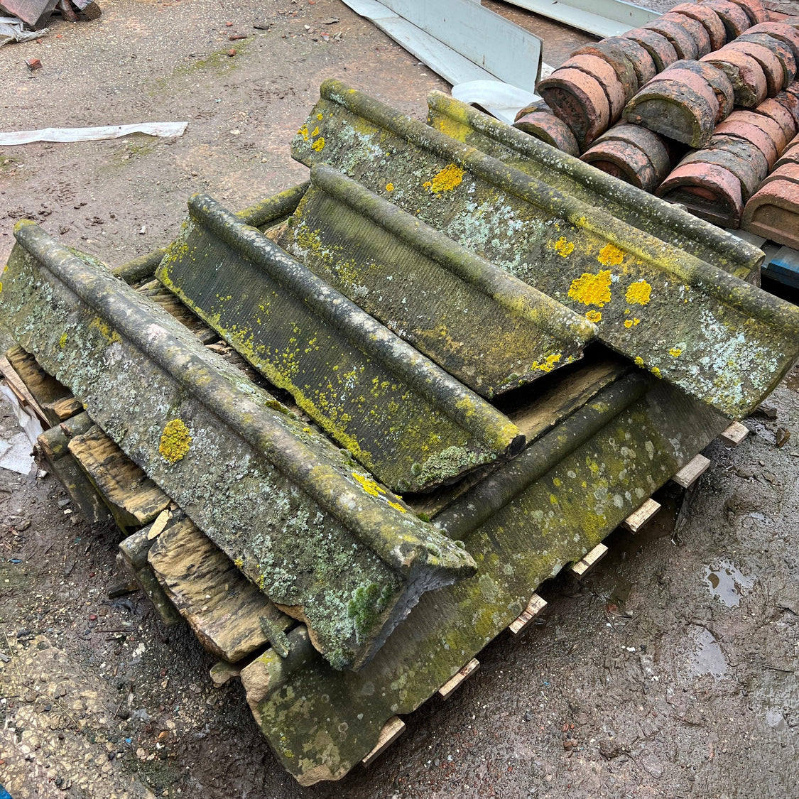 Reclaimed Roll Top Stone Roof Ridge Tiles - Job Lot – Reclaimed Brick ...