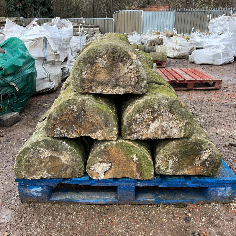 Reclaimed Natural Stone Half Round Wall Coping | Stone Coping ...