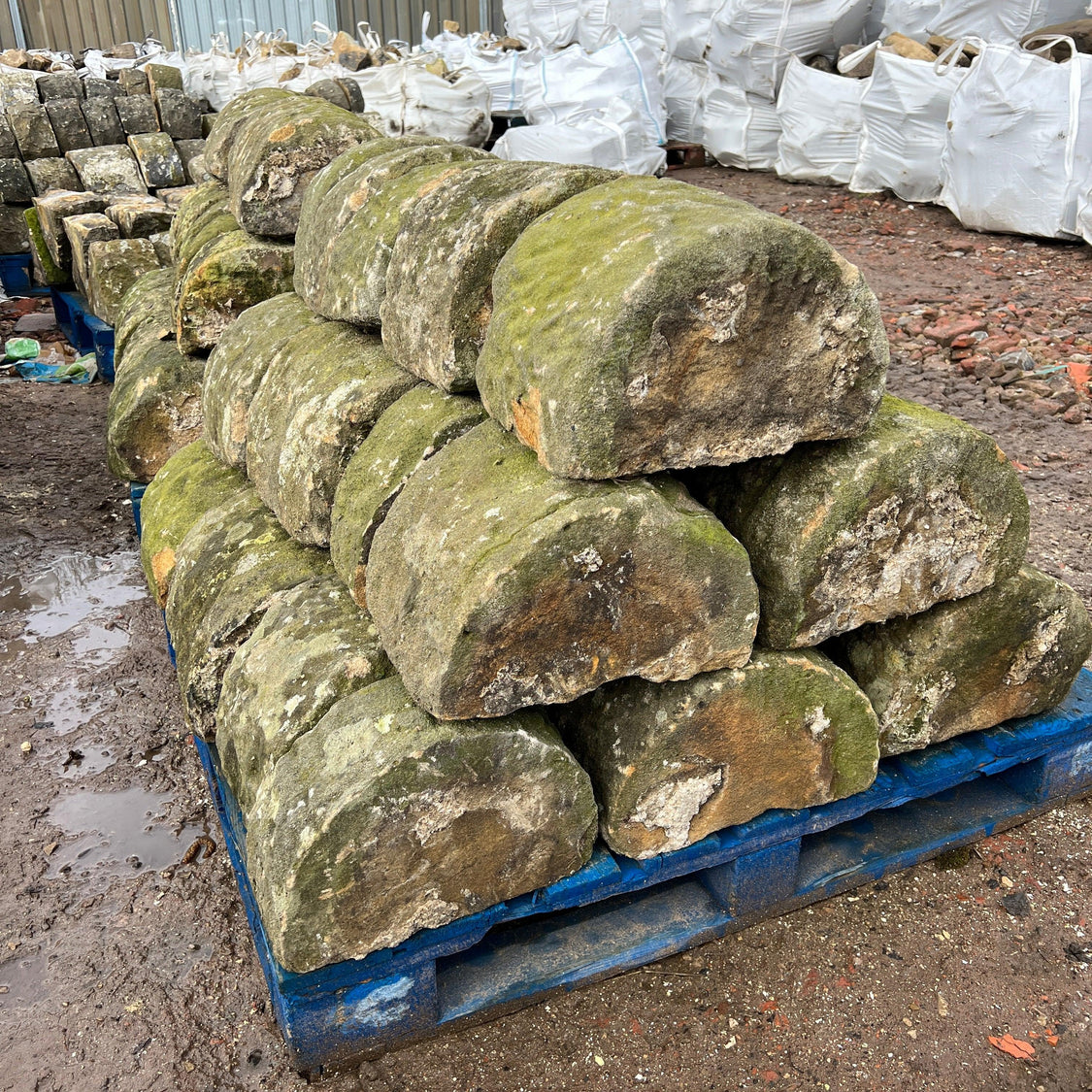 Reclaimed Natural Stone Half Round Wall Coping | Stone Coping ...