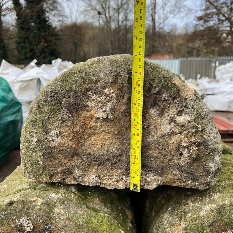 Reclaimed Natural Stone Half Round Wall Coping | Stone Coping ...