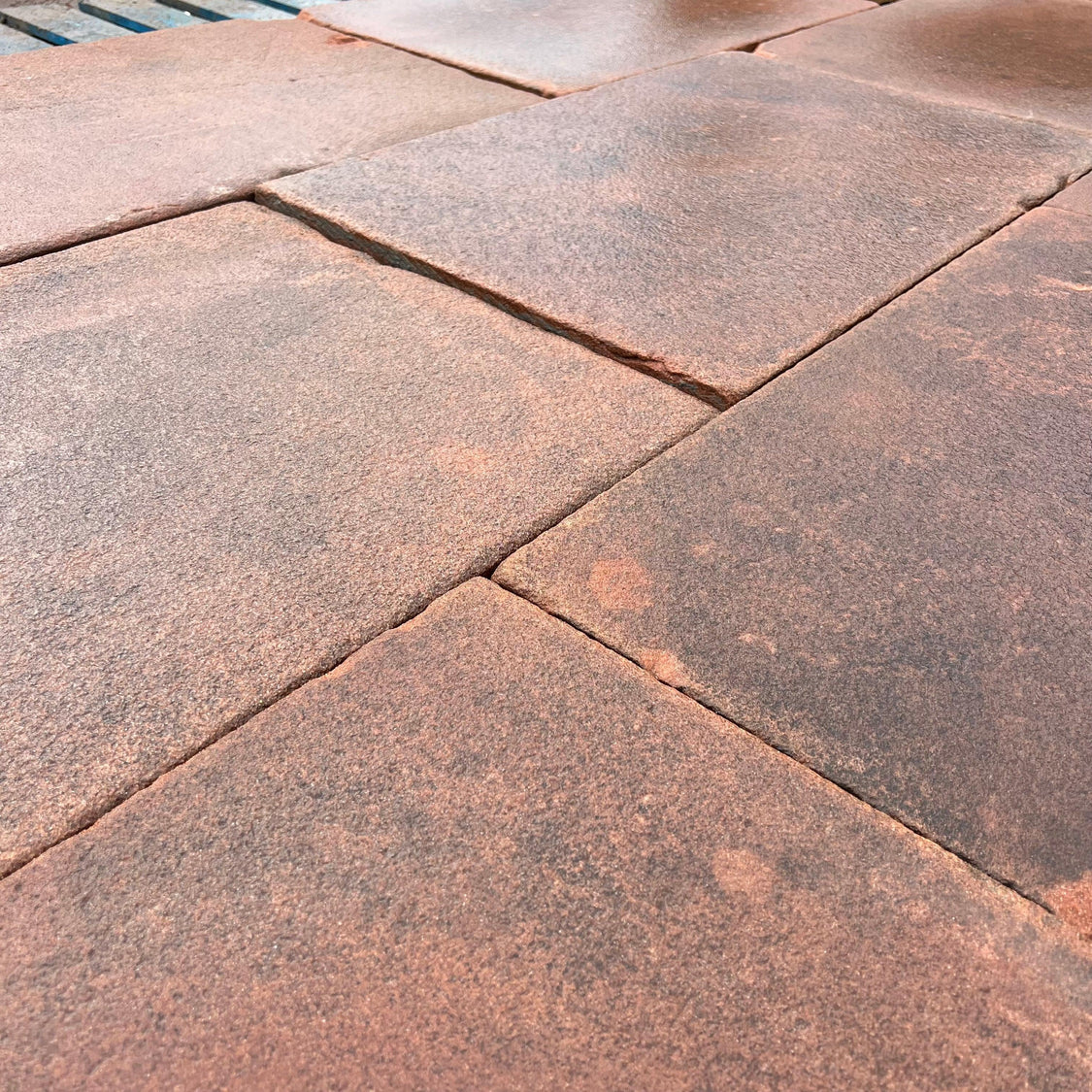 Reclaimed Sawn Red Sand Stone Paving Flag Stones – Reclaimed Brick Company