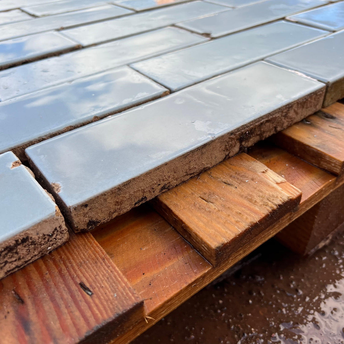 Reclaimed Sky Blue Glazed Brick Slip – Reclaimed Brick Company