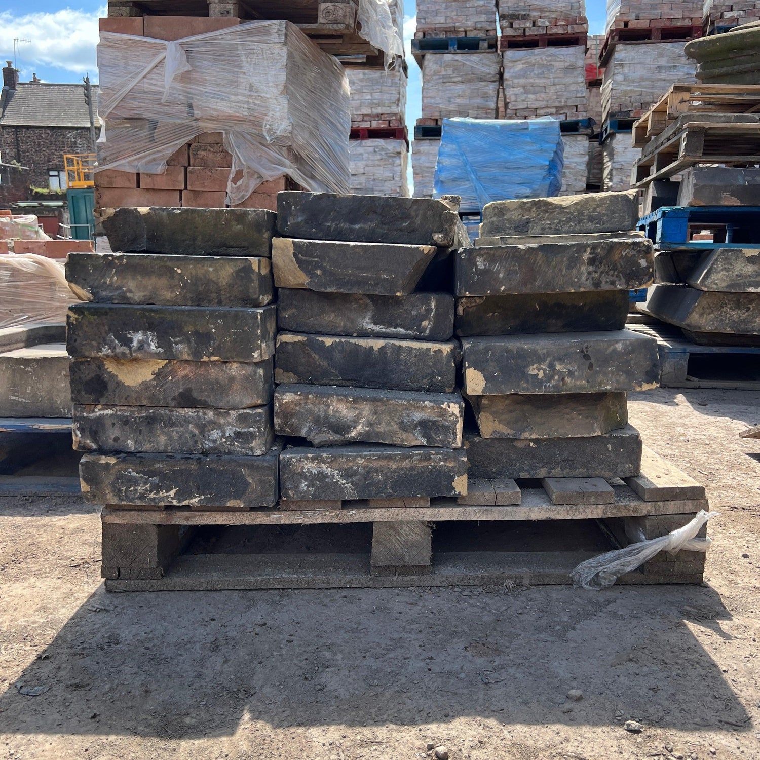 Reclaimed Stone Wall Coping - Job Lot | Stone Coping | Wall Copings ...