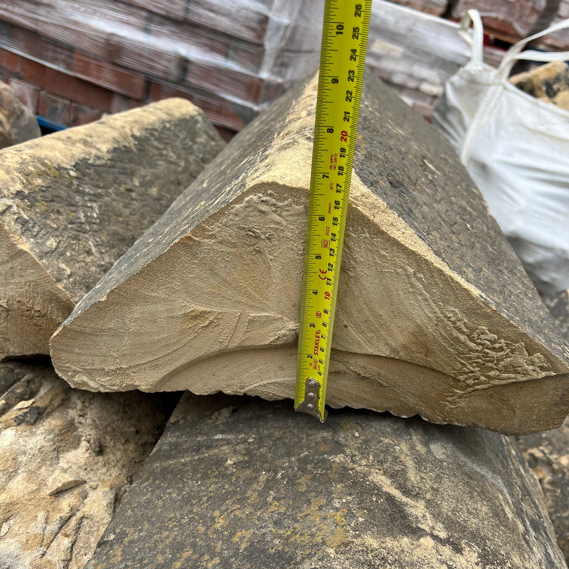 Reclaimed Weathered Stone Triangle Wall Coping - Job Lot – Reclaimed ...